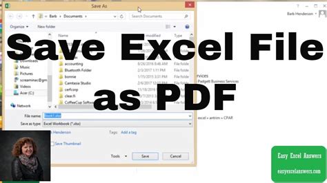 how to save you excel file as a pdf youtube