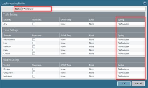 configure paloalto firewalls forward syslog firewall analyzer
