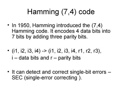 error control hamming code презентация онлайн