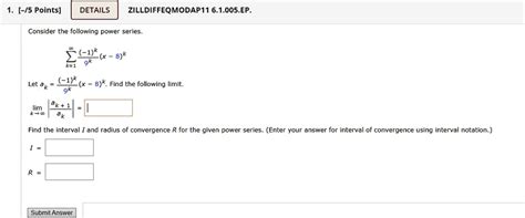 Solved Consider The Following Power Series Consider The Following