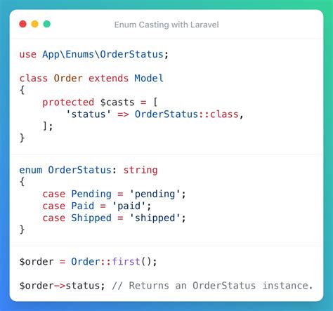 php 8 1 enums can be used as model casts laravel code tips