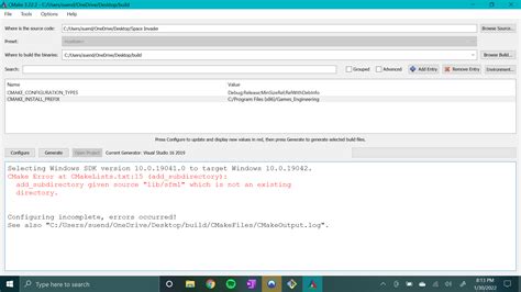 c cmake error add subdirectory given source lib sfml which is not