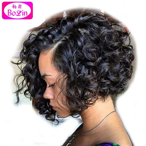 Curly Bob Wig Glueless Full Lace Human Hair Wigs Short Human Hair Lace