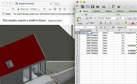 viewer javascript extract spreadsheet extract revit
