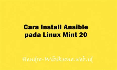 Cara Install Ansible Pada Ubuntu 20 04 Lts