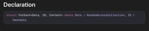 generics shouldn t the content in foreach conform to view stack