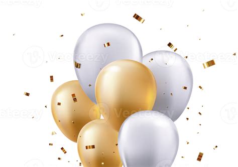 3d Realistic Party Decoration Helium Balloon With Confetti 19025871 Png