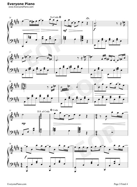 下雨天五线谱预览3 钢琴谱文件（五线谱、双手简谱、数字谱、midi、pdf）免费下载