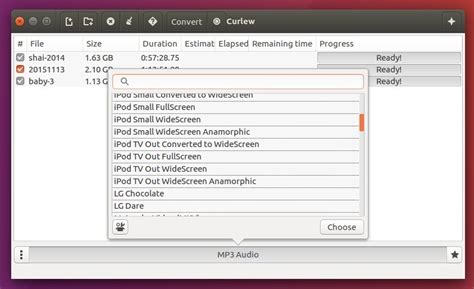 curlew a simple gtk3 video converter for linux
