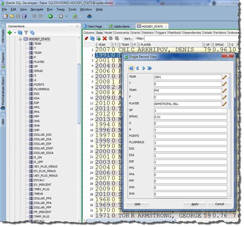 oracle sqldeveloper how to find column name in table