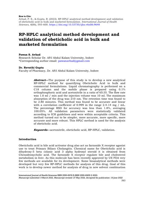 Pdf Rp Hplc Analytical Method Development And Validation Of