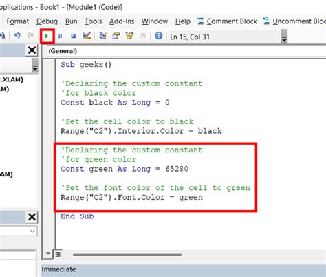 vba constants in excel geeksforgeeks