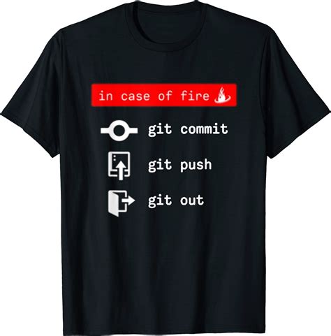 in case of fire git commit git push git out tee t shirt etsy