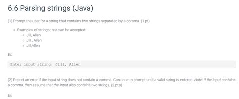 solved 6 parsing strings java 1 prompt the user for a string that riset