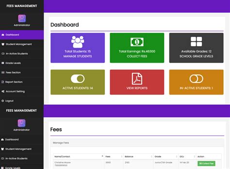 school fees management system in php with source code codeastro