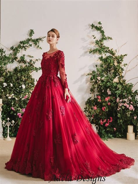 Dark Red Ball Gown