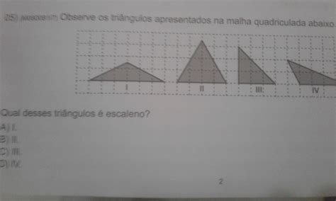 Observe Os Triângulos Apresentados Na Malha Quadriculada Abaixo Qual