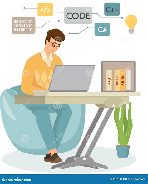 Programmer Engineering And Coding Programmer Working On Web