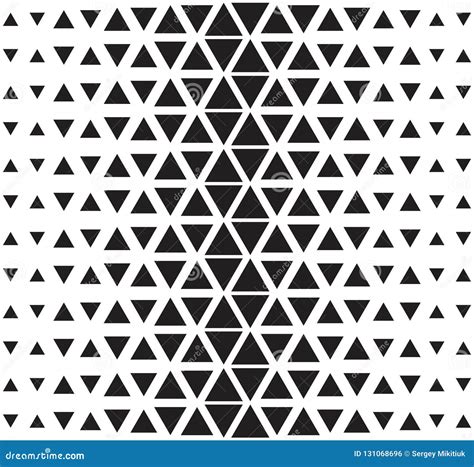 Vector Halftone Abstract Triangular Pattern Seamless Black And White