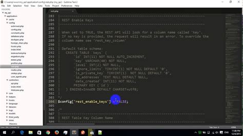 codeigniter 3 restful web service api lesson 5 secure with key and log