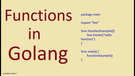 golang tutorial function in golang what is function in go youtube
