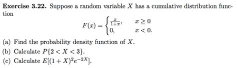 solved suppose a random variable x has a cumulative distr