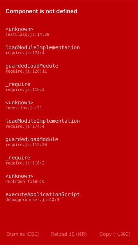 javascript react native component not defined can t import stack