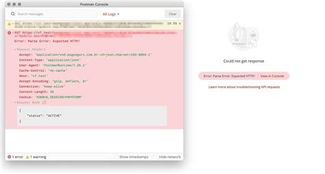 parse error when empty body on put with 204 response 🙋 help postman