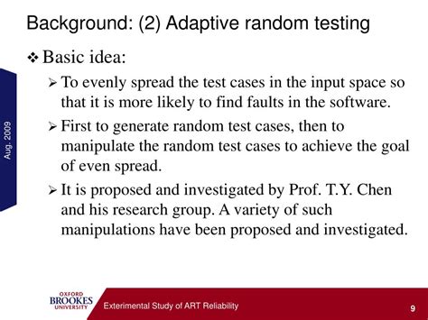 ppt an experimental evaluation of the reliability of adaptive random