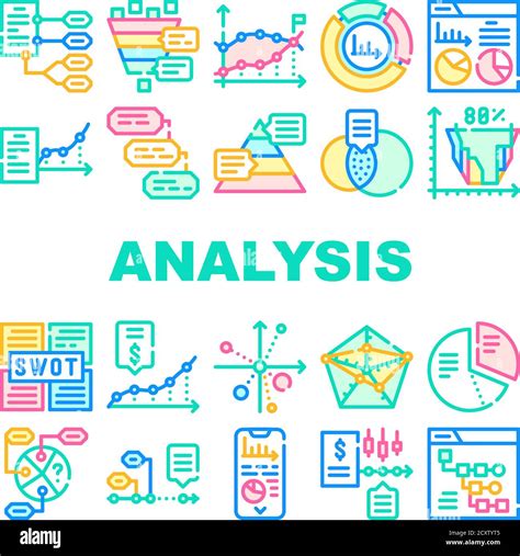 Data Analysis Diagram Collection Icons Set Vector Stock Vector Image