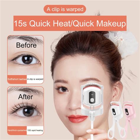 Eisoary 1 Set Eyelash Curler Display Temperature Long Lasting Curl