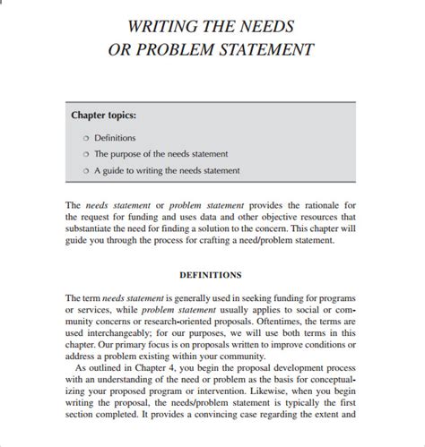 9 Problem Statement Samples – Pdf Word Sample Templates