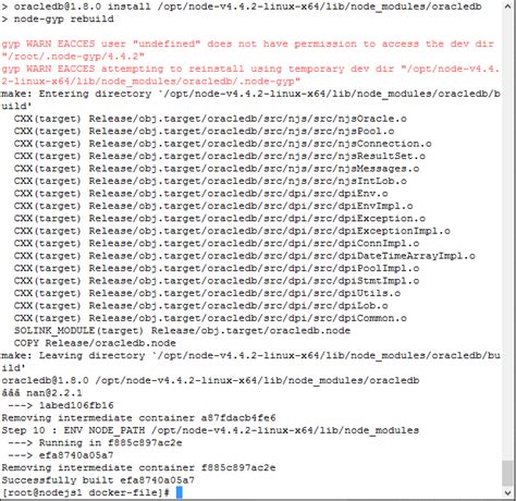 create an oracledb enabled node js application container amis
