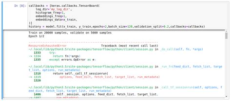 how to use tensorboard with keras in python for visualizing embeddings