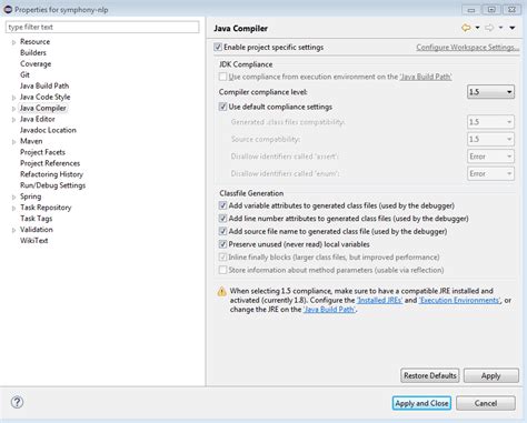 eclipse maven java compiler version set to older version