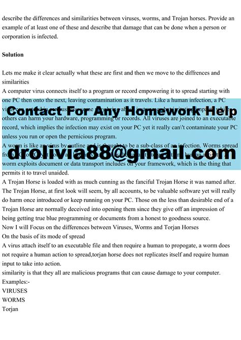 Describe The Differences And Similarities Between Viruses Worms An Pdf