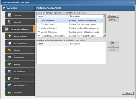 device properties performance monitors