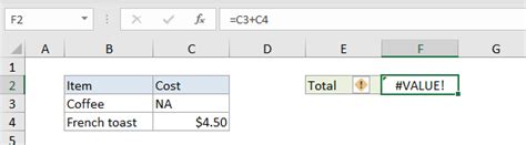 excel formula how to fix the value error exceljet