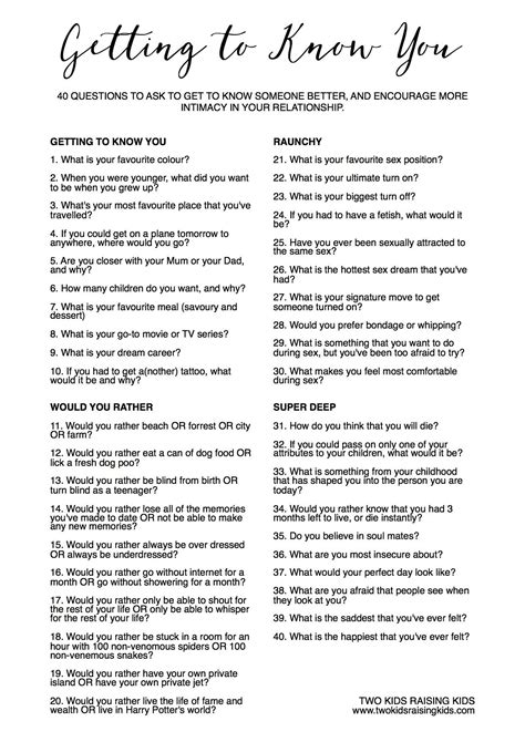 Questions To Get To Know Someone