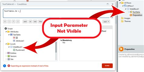 solved outsystems input parameter is not visible