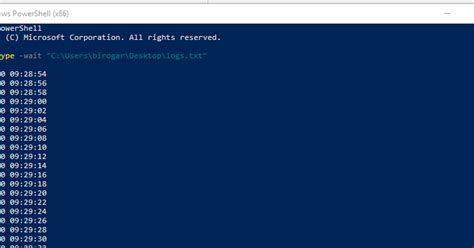 [powershell] monitor active log files in windows using