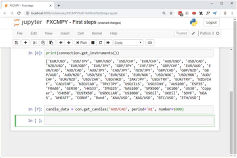 python trading 7 how to plot your first chart with