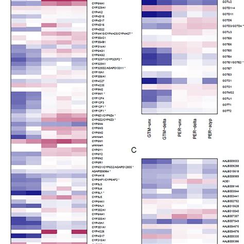 Heatmaps Summarizing Expression Of Detoxification Genes Showing Log 2