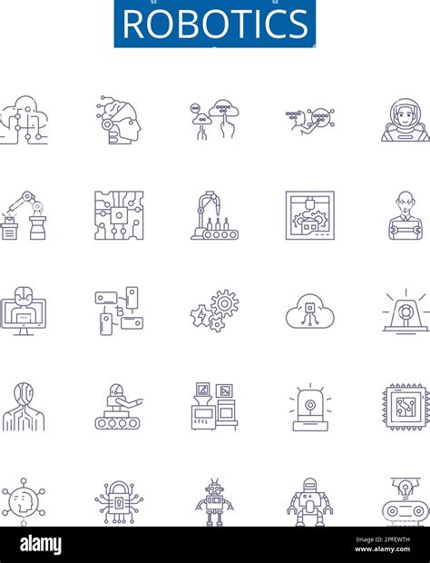 Robotics Line Icons Signs Set Design Collection Of Robotics