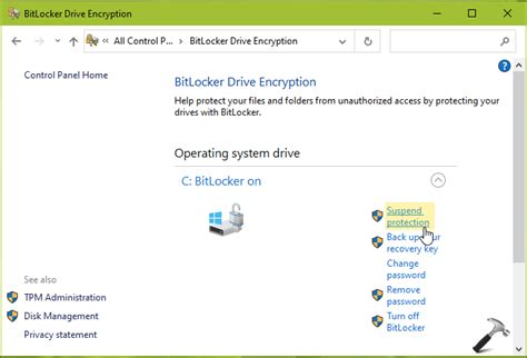 Suspend Or Resume Bitlocker Protection In Windows