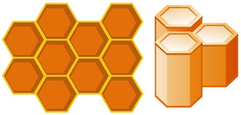Front And Side View Of Honeycomb 297332 Vector Art At Vecteezy