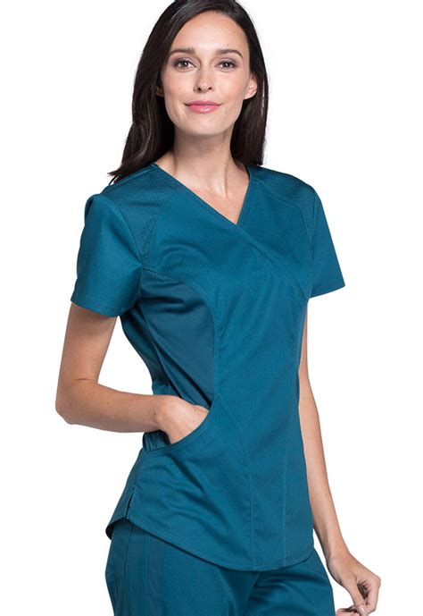 Blusa Del Uniforme Médico Mujer Unicolor Cherokee Luxe Ck603 Carv