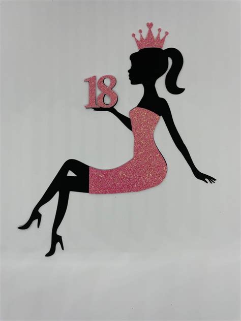 Girl Silhouette Cake Topper Sitting Girl Cake Topper Glamour Girl Cake