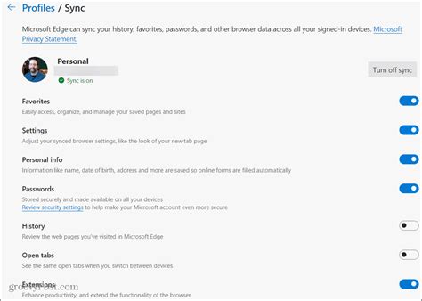 Microsoft Edge Sync