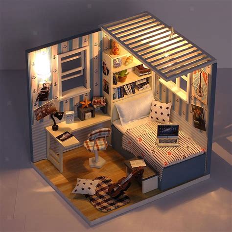 1 24 Diy Handcraft Miniature Project Kit Wooden Dolls House Furniture
